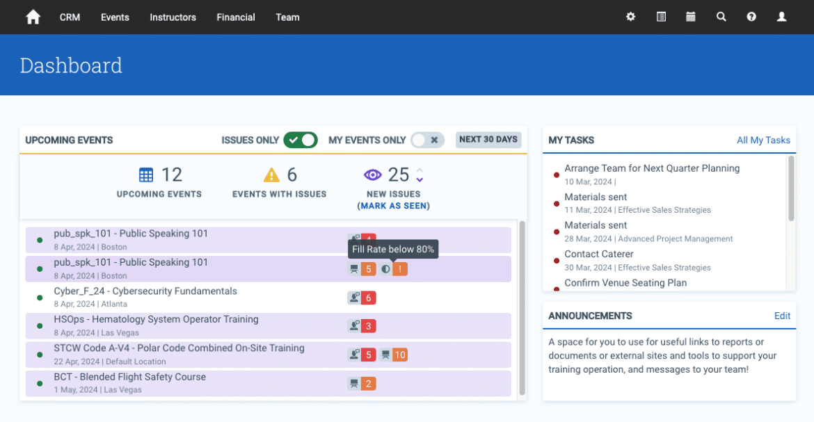 Dashboard Update: Target Classroom Fill Rate Monitoring and Team Announcements - Administrate
